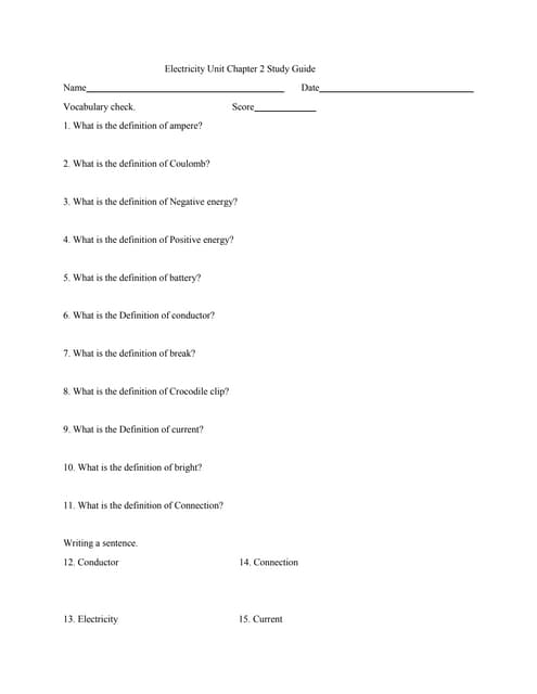 Electricity quiz (1) | PPT