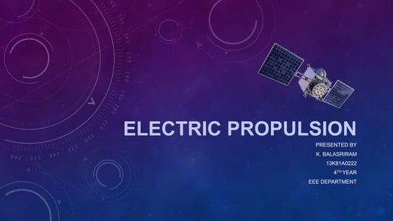 Electric Propulsion Systems | PPT