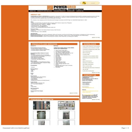 Electric Supplies and Contractor - Powergrid Electrical Corp | PDF