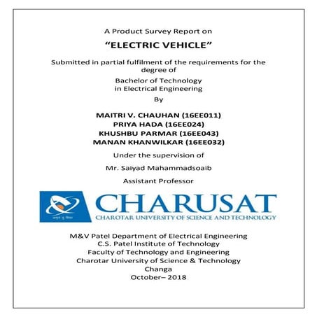 Electric vehicle report | DOCX