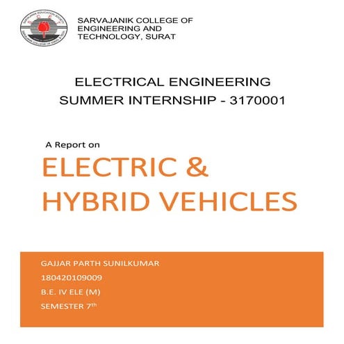 Electric Vehicle, it's types and Battery Management System_Summer Internship Report.pdf