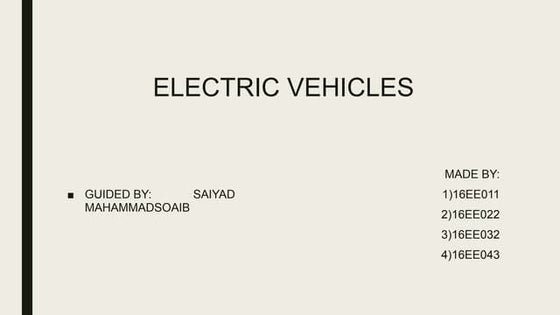 Electric vehicles in India- scope and challenges | PPTX | Automotive ...