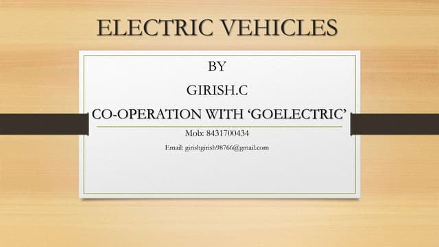 Electric Vehicle Ppt Pptx