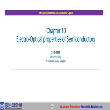 Electro optical properties of semiconductor optics | PPTX