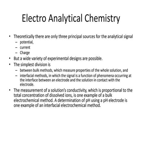 Electro Analytical chemistry............ | PPT