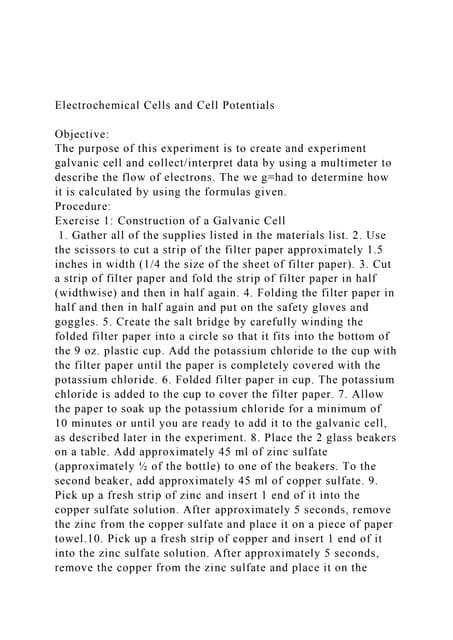 Electrochemistry | PDF