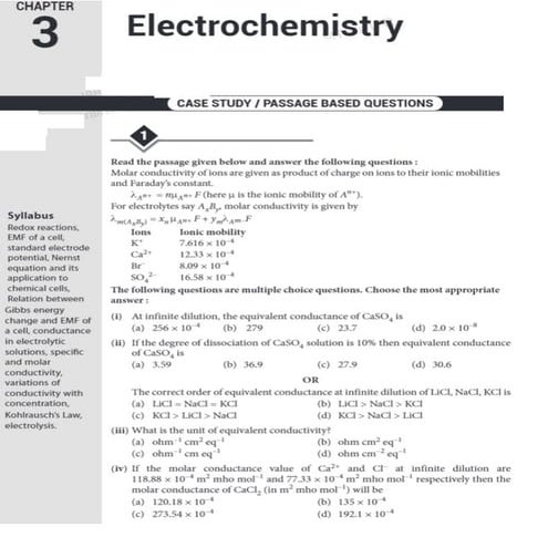 Electro Chemistry Case base study chapter wise cbse xii | PDF