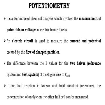 Potentiometry, Electrochemical cell, construction and working of ...