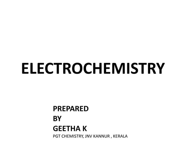 Electrochemistry | PPTX