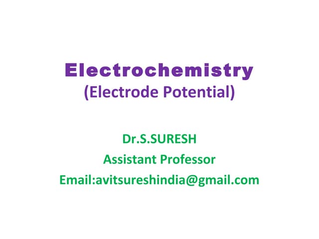 Electrochemistry | PPT