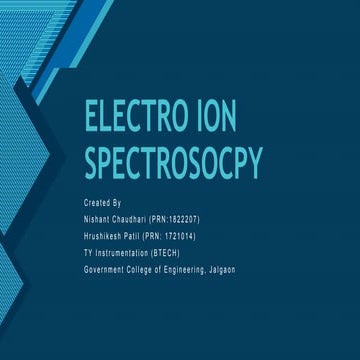 Electron and ion spectroscopy. | PPTX