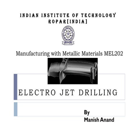 Electro jet drilling | PDF