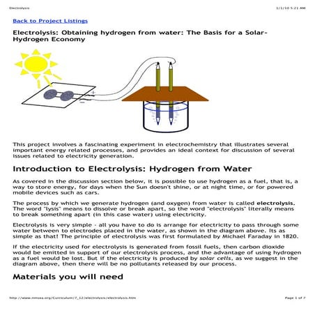 Electrolysis | PDF | Chemistry | Science