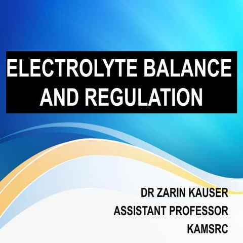 ELECTROLYTE.ppt | Endocrine and Metabolic Diseases | Diseases and ...