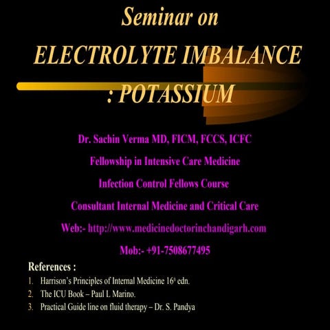 Electrolyte imbalance potassium | PPT