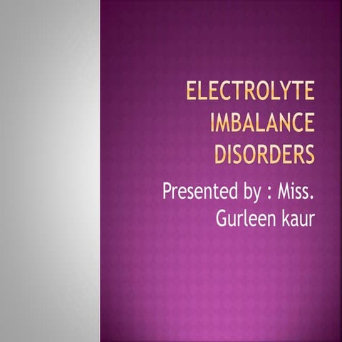 Electrolyte imbalance disorders.pptx | Endocrine and Metabolic Diseases ...