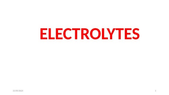 Major intra and extracellular electrolytes | PDF