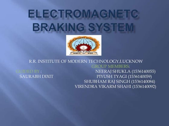 Electromagnetic Braking System using Ultrasonic Sensor | PDF