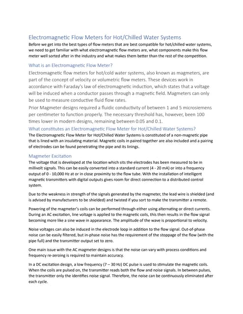 Electromagnetic flow meter block diagram | PDF
