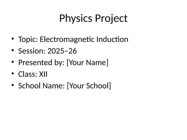 CBSE Class XII Physics Investigatory Project | PDF
