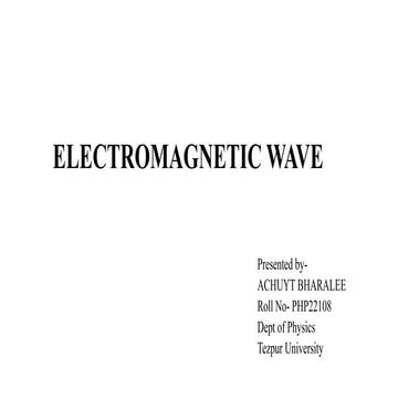 ELECTROMAGNETIC FIELDS UNIT V PLANE ELECTROMAGNTIC WAVES | PPT