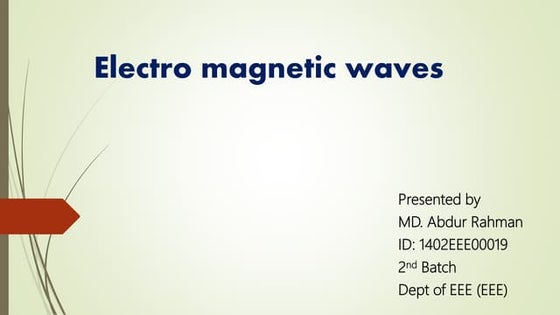 G10 Science Q2- W1-2- Electromagnetic Waves-1.ppt | Physics | Science