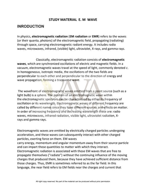 Electromagnetic Waves presentation | PPT