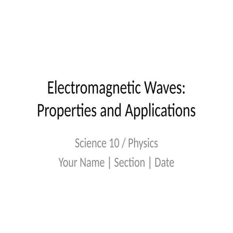 Electromagnetic waves | PPT