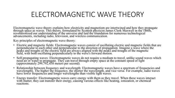 Proponents on the Formulation of EM Wave Theory.pptx | Physics | Science