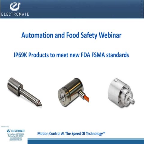 Electromate automation and food safety webinar presentation. ip69 k ...