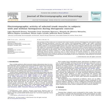 Electromyographic activity of selected trunk muscles in subjects | PDF ...