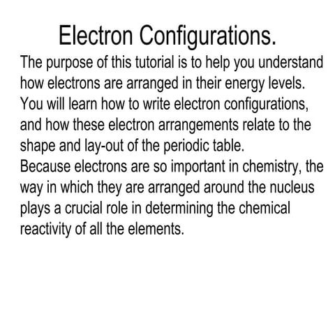 Electron configuration tutorial | PPT | Chemistry | Science