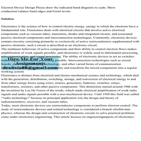 Electron Device Design Please draw the indicated band diagrams to sc.pdf