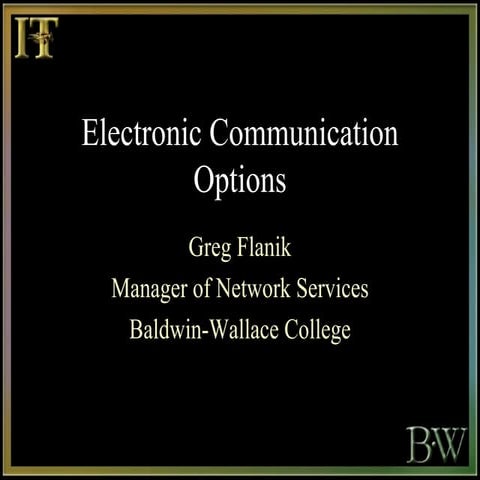 Electronic Communication Options Greg Flanik | PPT | Web Conferencing ...