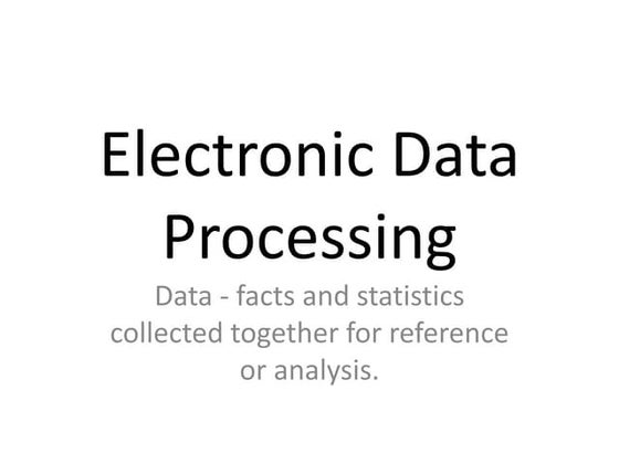 Data processing cycle , stages of data processing cycle. | PPTX
