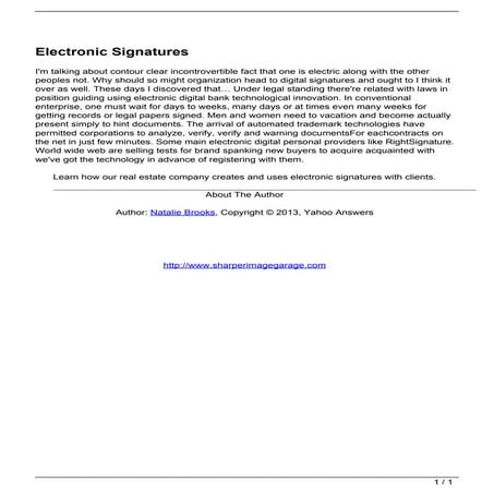 Electronic Signatures | PDF