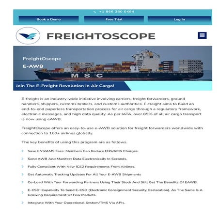 Electronic AWB | Electronic Air Waybill - Freightoscope | PDF