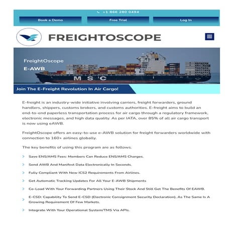 Electronic AWB | Electronic Air Waybill - Freightoscope | PDF