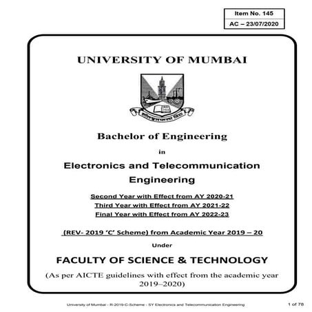 Electronic and Telecommunication Engineering Syllabus - Sem IV Mumbai ...