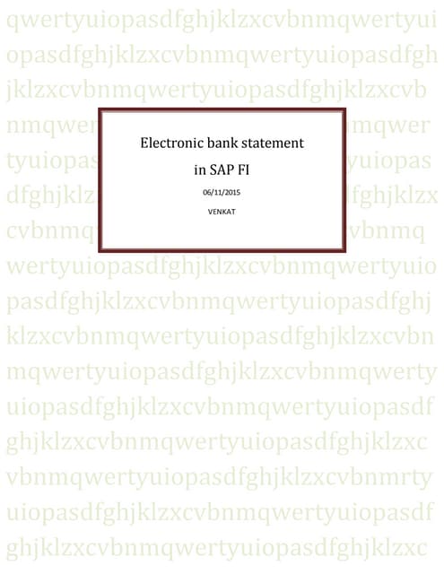 Sap manual bank statement process flow | PDF | Credit Cards | Personal Debt