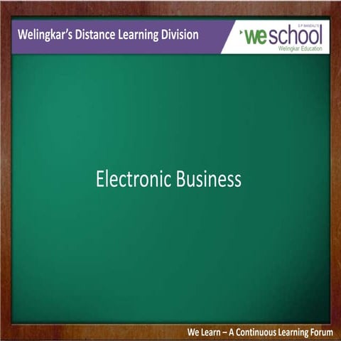Basics of Electronic Business | PPT