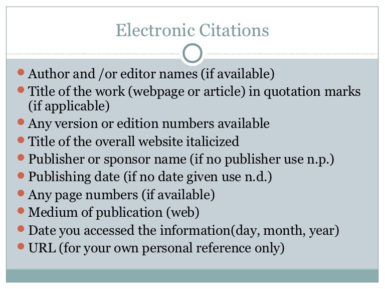 Electronic Citations