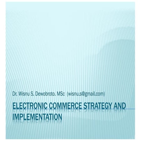 Electronic commerce strategy and implementation | PDF