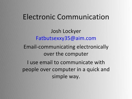 Electronic Communcation | PPT