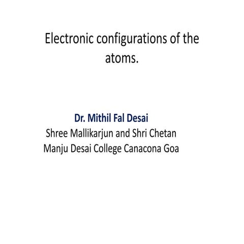 Electronic Configuration Ppt