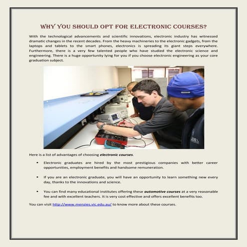 Electronic courses why you should opt for | PDF | Online Education ...