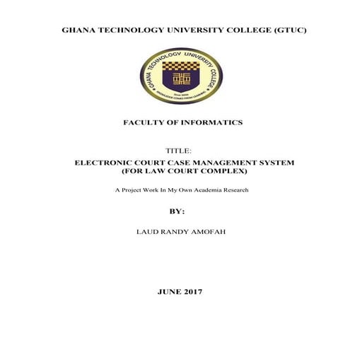 ELECTRONIC COURT CASE MANAGEMENT SYSTEM_Project | PDF