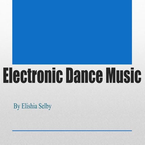 Electronic Dance Music Genre Research | ODP | Dance and Electronic ...