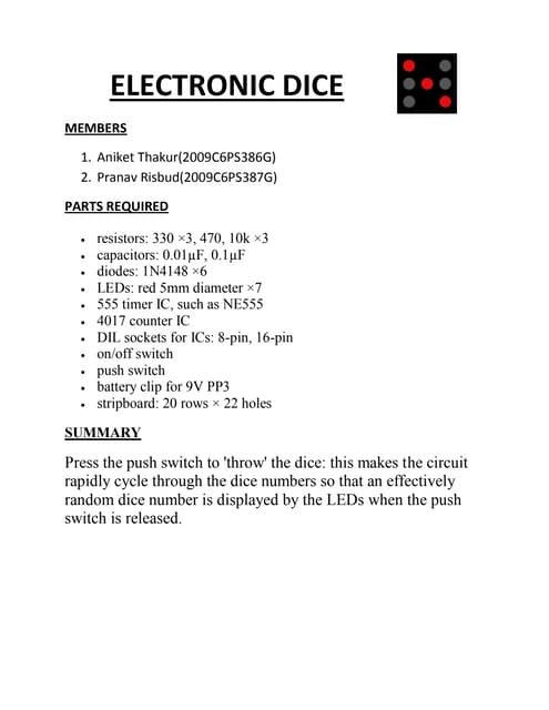 SIMULATION OF AN ELECTRONIC DICE CIRCUIT USING LEDs IN PROTEUS SOFTWARE ...