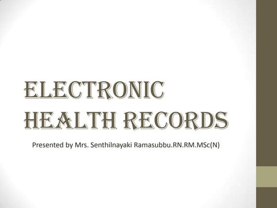 Electronic Health Record Pptx Healthcare Industry Industries